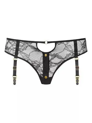 MAISON CLOSE Jeux Magnétiques Lace Suspender Panty - Black