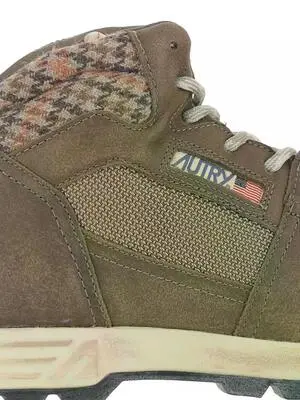 AUTRY Houndstooth Panel Lace-up Boots - Neutrals
