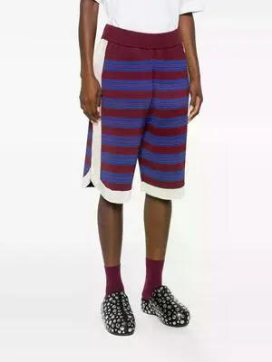 WALES BONNER Striped Knitted Shorts