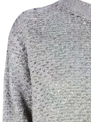 Avant Toi Round-neck Textured Knit Sweater - Grey