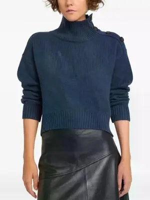 YVES SALOMON Button High-neck Sweater