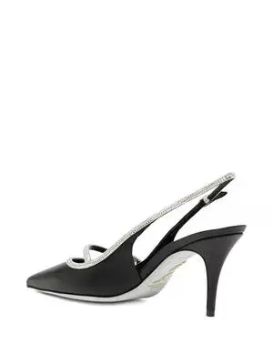 Rene Caovilla 80mm Crystal-embellished Slingback Pumps