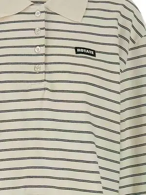 ROTATE BY BIRGER CHRISTENSEN Striped Long-sleeve Polo - Neutrals