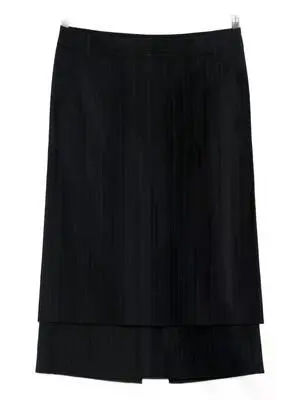 Tibi Convertible Pinstripe Skirt - Black