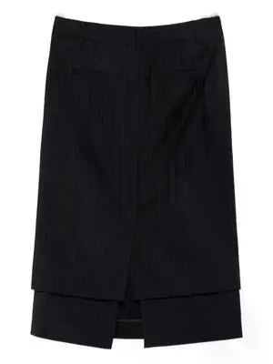 Tibi Convertible Pinstripe Skirt - Black