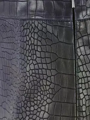 ENES Crocodile-effect Slit Skirt - Grey