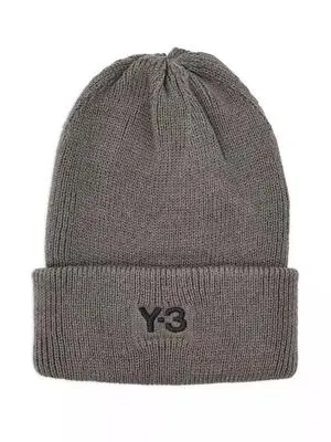 Y3 Logo-detail Beanie - Grey