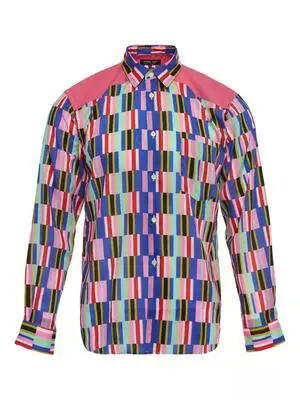 Comme Des Garçons Striped-print Shirt - Pink