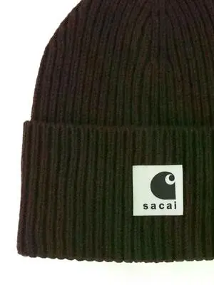 Sacai X Carhartt Wip Knit Beanie - Brown