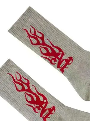 Palm Angels Jacquard Flame Socks