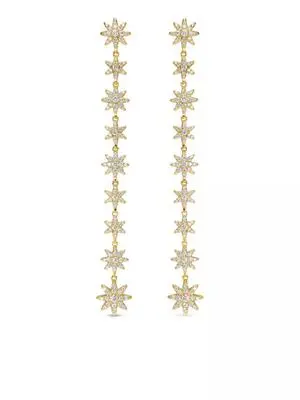 David Yurman 18k Yellow Starburst Diamond Drop Earrings