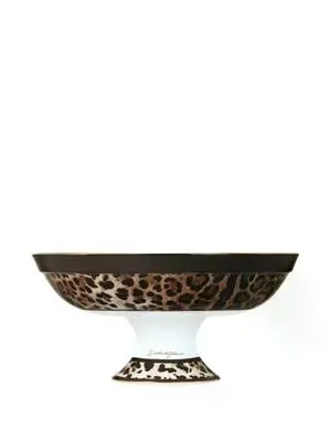 Dolce & Gabbana Leopard Porcelain Fruit Bowl - Brown