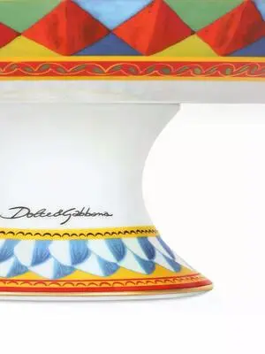 Dolce & Gabbana Geometric Porcelain Fruit Bowl - White