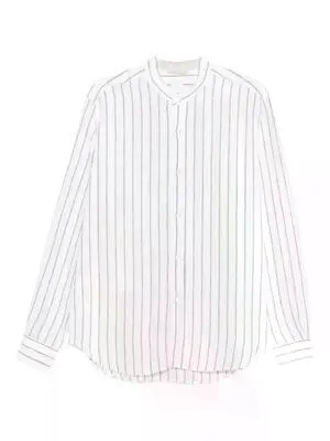 Eleventy Striped Collarless Shirt