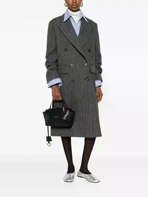 Alberto Biani Striped Wool Blend Coat