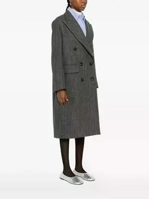 Alberto Biani Striped Wool Blend Coat