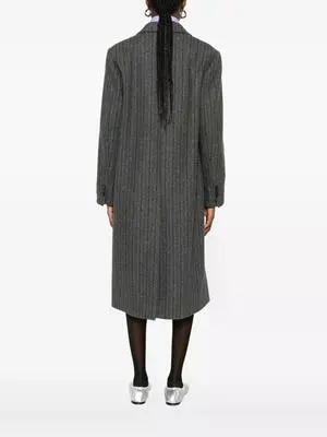 Alberto Biani Striped Wool Blend Coat