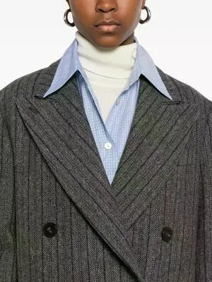 Alberto Biani Striped Wool Blend Coat