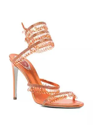Rene Caovilla 100mm Chandelier Sandals - Orange