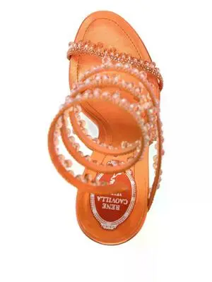 Rene Caovilla 100mm Chandelier Sandals - Orange