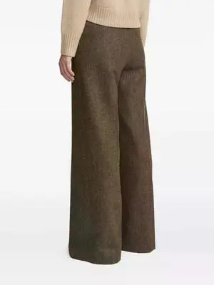 YVES SALOMON Tailored Flannel Trousers - Brown
