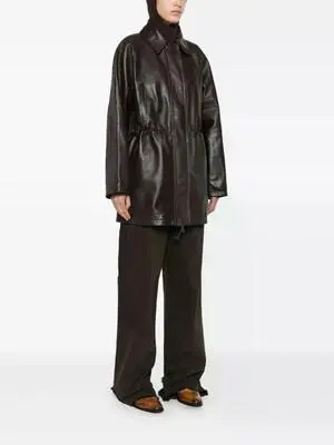 CORDERA Collared Leather Coat