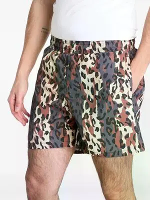 PATTA Leopard-print Swim Shorts - Brown