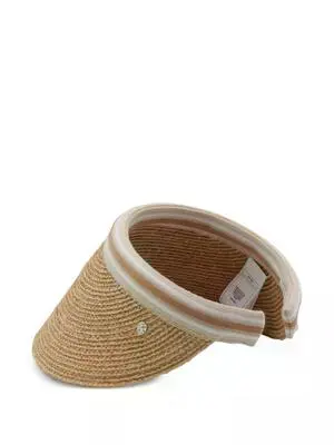 Helen Kaminski Bianca 12 Striped Raffia Visor - Neutrals