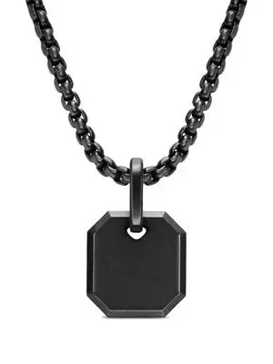 David Yurman Titanium Octagonal Amulet Pendant - Black