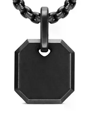 David Yurman Titanium Octagonal Amulet Pendant - Black
