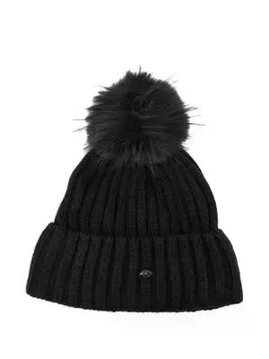 Goldbergh Pompom Ribbed Beanie - Black