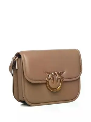 Pinko Love Box Leather Shoulder Bag - Brown