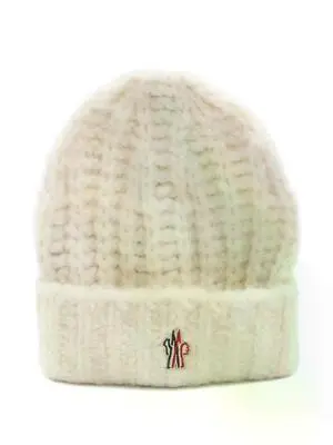 Moncler Knitted Beanie Hat - Neutrals