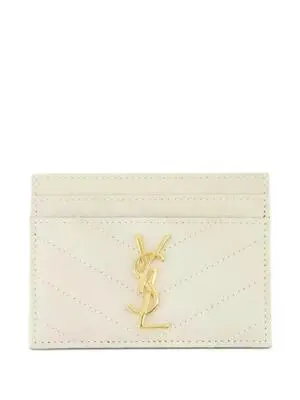 Saint Laurent Cassandre Card Holder - Neutrals