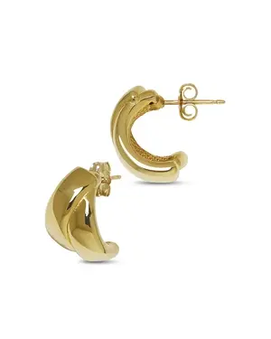 Bloomingdale'S Overlap Crossover Hoop Earrings - Gold
