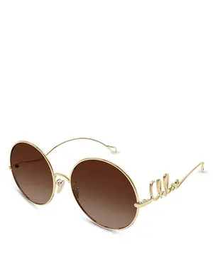 Chloé Round Sunglasses, 60mm - Gold