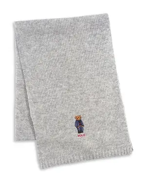Polo Ralph Lauren Solid Denim Bear Scarf Andover Heather