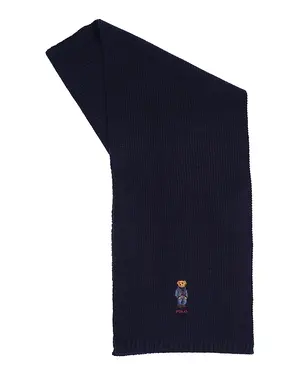 Polo Ralph Lauren Solid Denim Bear Scarf Classic Navy
