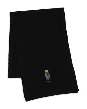 Polo Ralph Lauren Solid Denim Bear Scarf - Polo Black