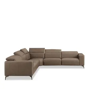 CHATEAU D'AX Chateau X'ax Nacosto Motion Leather Sectional Sofa - Taupe