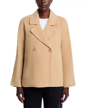 Eileen Fisher Wool Double-breasted Trench Jacket