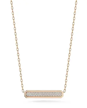 Walters Faith 18k Diamond Pave Bar Necklace - Rose Gold