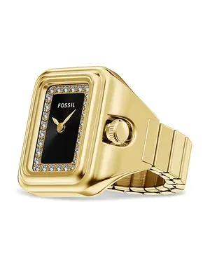 Fossil Raquel Ring Watch, 14mm X 18.5mm - Black/gold
