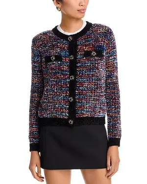 STELLAH Button-front Cardigan Sweater - Blue Multi