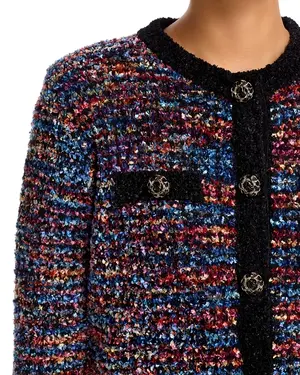 STELLAH Button-front Cardigan Sweater - Blue Multi