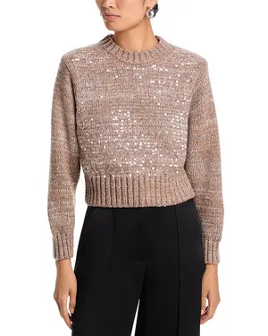 STELLAH Sequin Detailed Sweater - Beaver