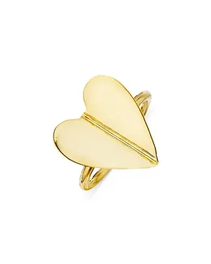 CADAR 18k Yellow Folded Heart Ring - Gold