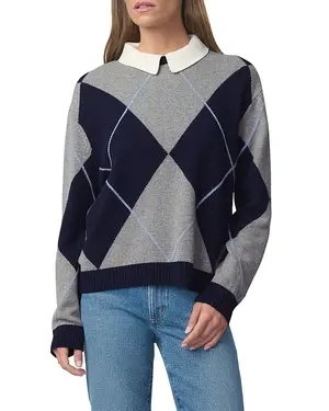 Joe's Jeans The Jude Collared Sweater - Blue Argyle
