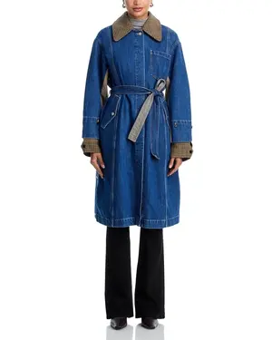 3.1 Phillip Lim Denim Combo Trench Coat