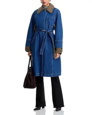 3.1 Phillip Lim Denim Combo Trench Coat